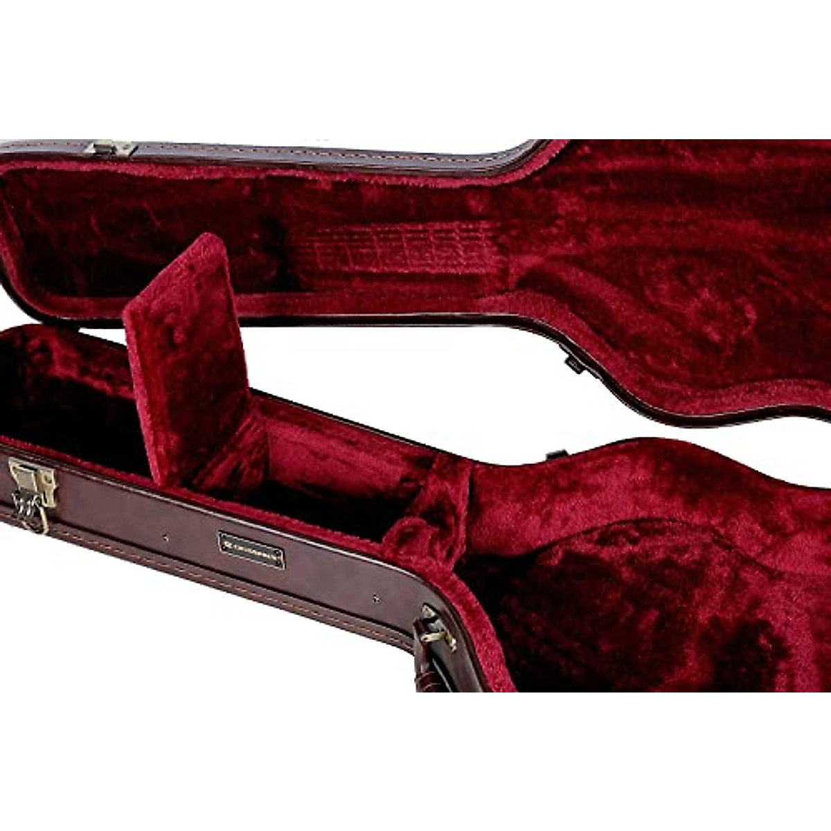 Crossrock CRW600DBR Dreadnought Guitar Case, Multi-layer Wood Case, Arch-top Style, Vintage Brown