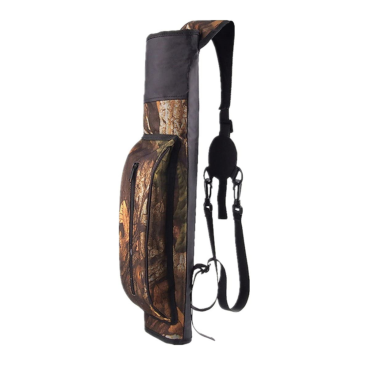 UNISTRENGH Archery Back Arrow Pot 3 Point Harness Waterproof Quiver, Arrow Holder Shoulder Bag for Hunting Shooting (Camouflage)