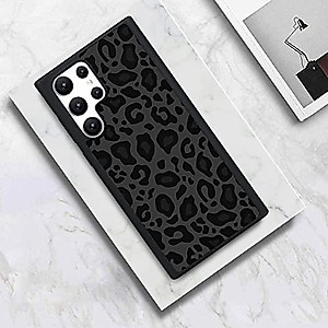 KANGHAR Case Compatible with Galaxy S22 Ultra,Black Leopard Design,Tire Texture Non-Slip +Shockproof Rugged TPU Protective Case for Samsung Galaxy S22 Ultra(2021) Leopard Pattern