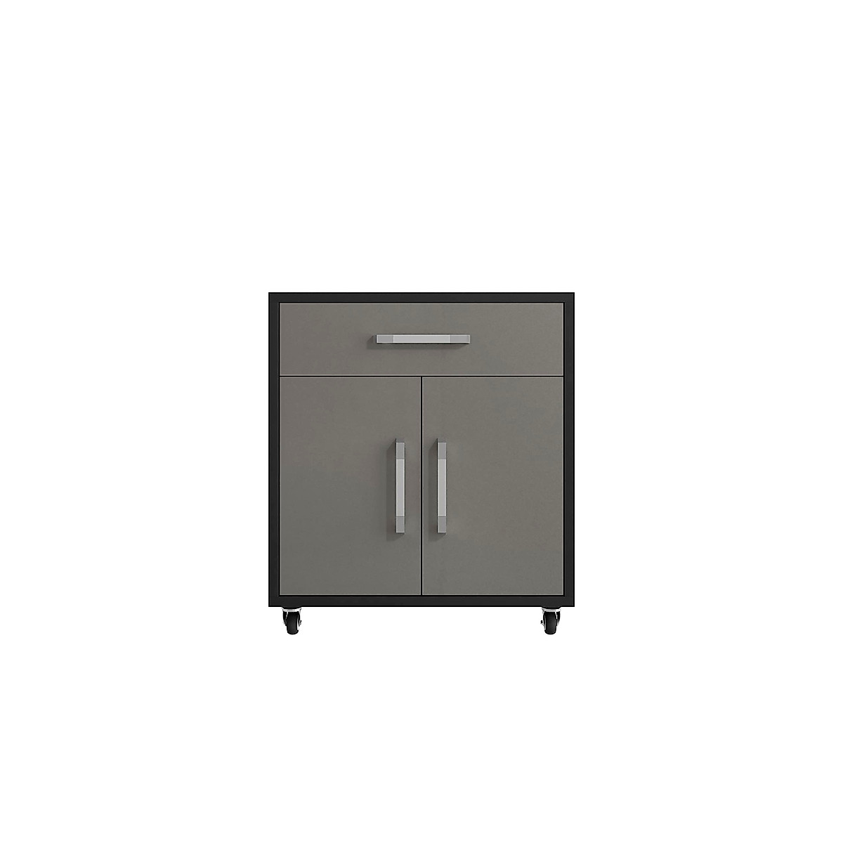 Manhattan Comfort Eiffel Garage Work Station Set of 3 in Matte Black and Gray