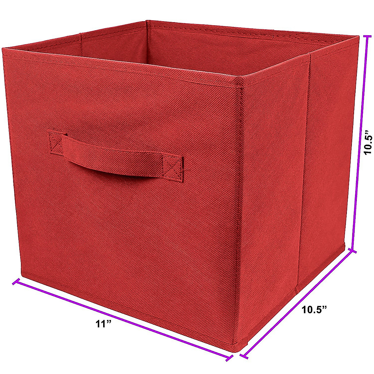 Greenco Foldable Storage Cubes Non-woven Fabric -6 Pack-(Red)
