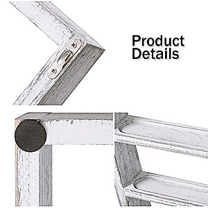 LIANTRAL Essential Oil Storage, Essential Oil Shelf Wall Mounted Wooden Display Shelf Rack for Essential Oils & Nail Polish, Rustic Grey White