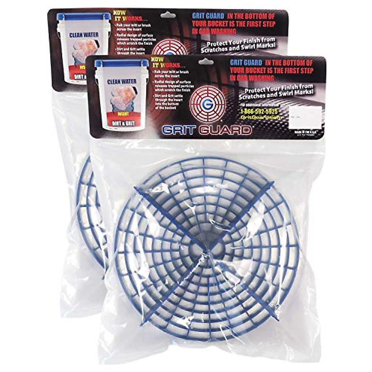 GRIT GUARD - The Original Grit Guard Insert Separates Grit From the Mitt (BLUE, 2 PACK)