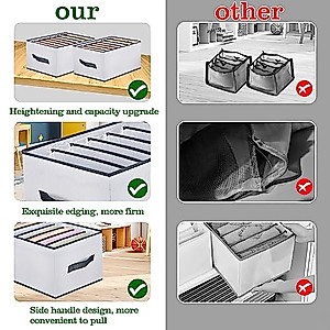 YFZYT Wardrobe Clothes Organizer, 4 pcs 9 Grids Drawer Organizers for Clothing Storage Box Foldable Closet Drawer Organizer for Leggings, Skirts, T-shirts, Jeans Pants,Sweaters 16.9"×11"×8.7"