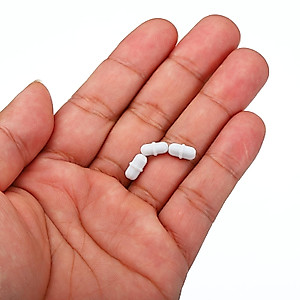 MECCANIXITY Magnetic Stirrer Mixer Stir Bar Rod 10mm/0.39" Cylinder Shape PTFE Coating Magnet White for Laboratory 10Pcs