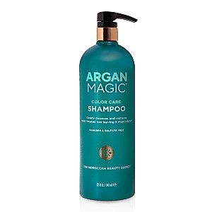 Argan Magic Color Care Shampoo – Gently Cleanses & Restores Color Treated Hair | Hydrates & Helps Color Last Longer | Infused with Keratin & Botanical Extracts | Made in USA | Paraben Free (32 oz)