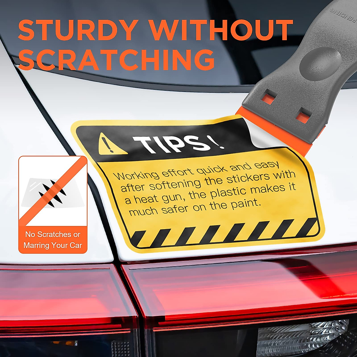 Plastic Razor Blades Scraper Tool - 2 Pack Wall Paint Remover with 100 Pcs Plastic Blades Kit No Scratch Car Window Glass Wood Sticker Removal Floor Stove Kitchen Vinyl Adhesive Decal Tape Cleanings