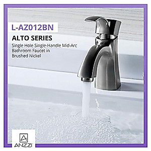 ANZZI Alto Single Hole Single Handle Bathroom Sink Faucet cUPC Brushed Nickel Deck Mounted Bathroom Faucet Lavatory Faucet One Hole Installation (L-AZ012BN)