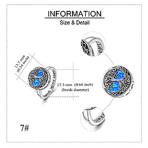 Tree of Life Urn Ring for Ashes Sterling Silver Celtic Knot Family Tree Memorial Keepsake Jewelry Always in My Heart Cremation Ring for Women Men