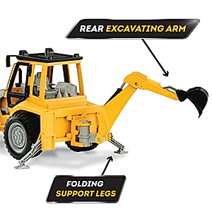 Driven by Battat – Toy Backhoe Loader for Kids – Toy Digger Truck – Construction Vehicle Toy – Movable Parts – 3 Years + – Midrange Backhoe Loader