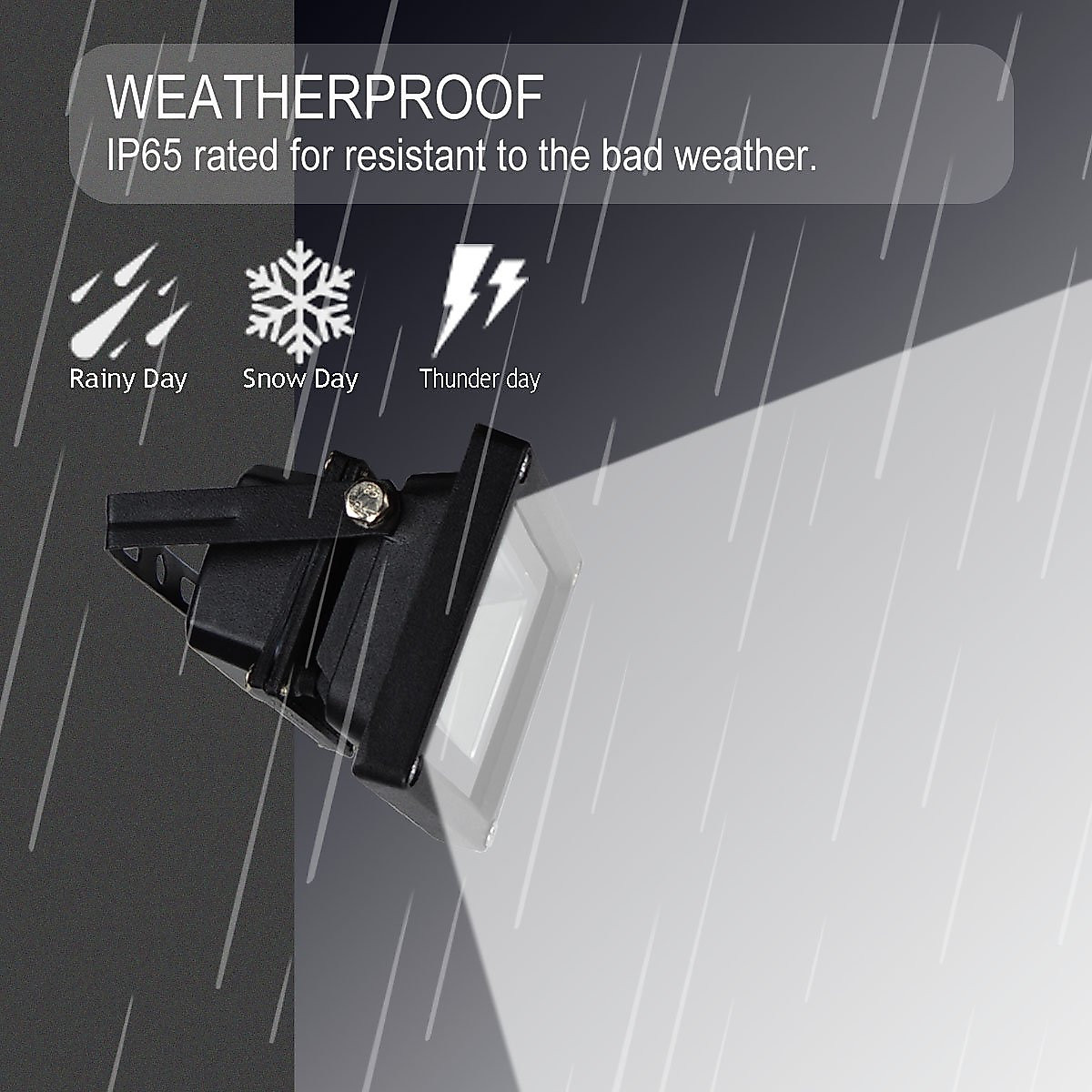 GLW 12V AC or DC LED Flood Light,10W Mini IP65 Waterproof Outdoor Light,900LM,6000K,Daylight White Security Light,80W Halogen Bulb Equivalent