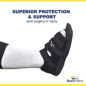 Brace Direct Post Op Recovery Shoe - Adjustable Medical Walking Shoe for Post Surgery or Operation Support, Broken Foot or Toe, Stress Fractures, Bunions, or Hammer Toe for Left or Right Foot
