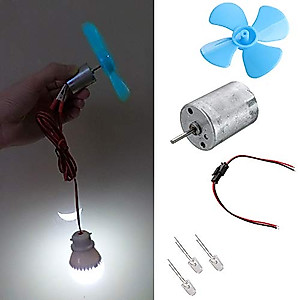 NA. Newesoutorry Power Generator, DIY Kits 6-9V Wind Turbine Micro Motor/Mini Blue Leaf Paddle/Diodes/Cables