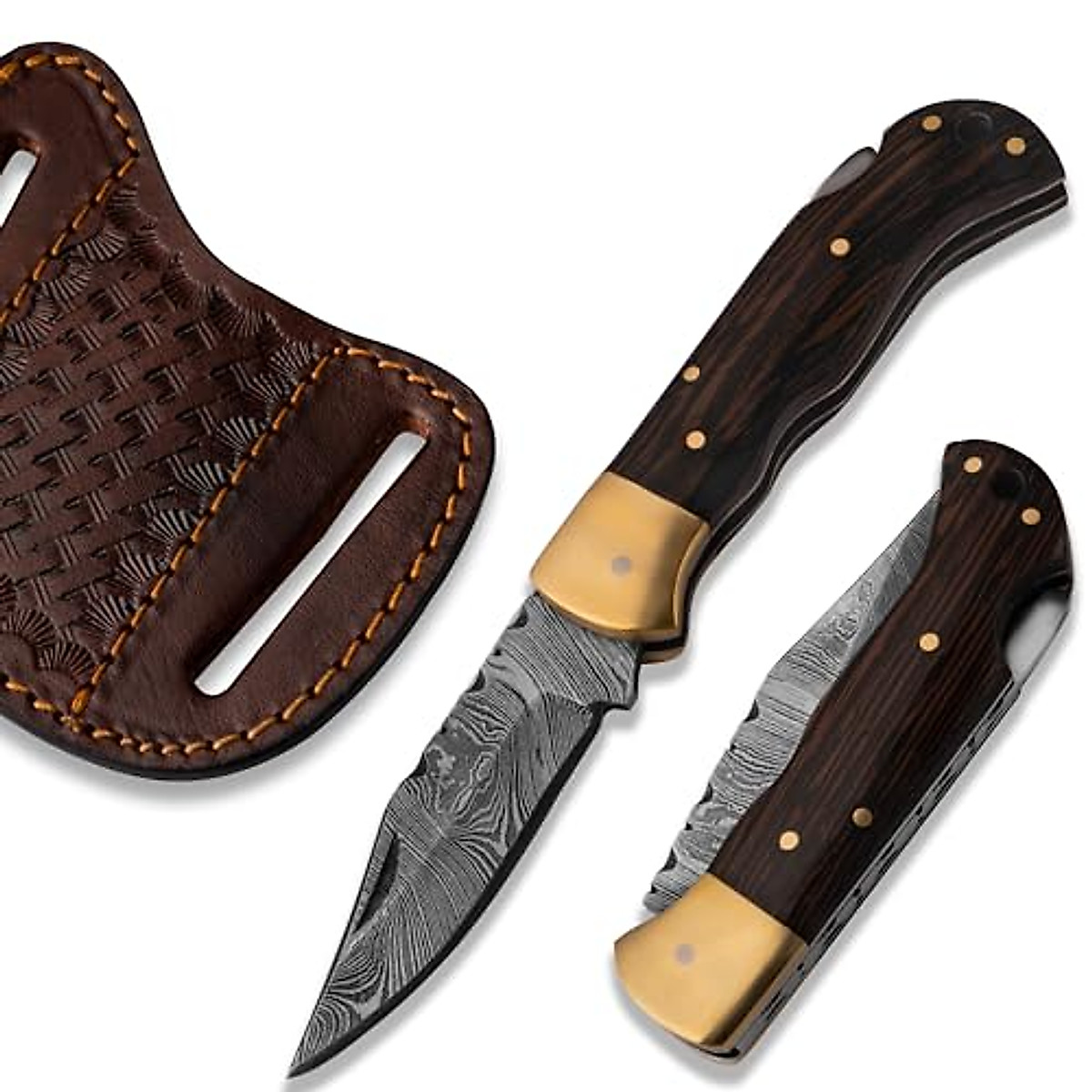 Shokunin USA - ExtremeCut - 7.1in Folding Knife - w/ 3.1in Clip Point Blade - Exotic Wenge Wood Handle for Outdoor, Tactical, Survival and EDC - Personalized Gifts (Knife with Personalization)