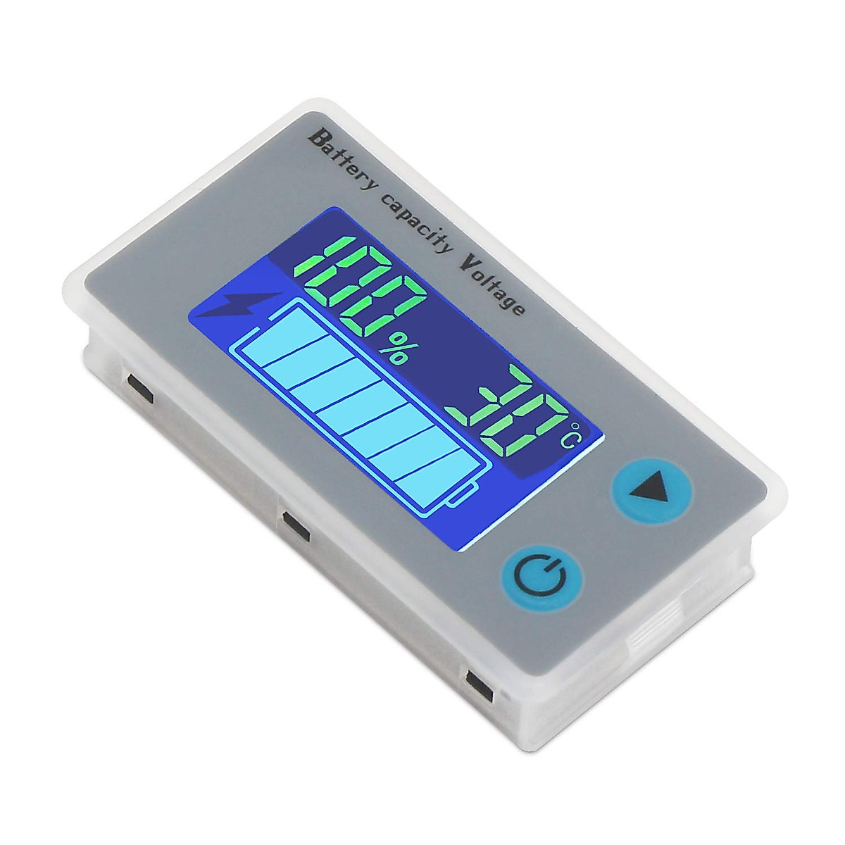 DROK Battery Meter, 48V Digital Battery Remaining Capacity Percentage Level Voltage Temperature Monitor Tester, 10-100V 12V 36V 24V 48Volt Electric Boat Battery Power Analyzer