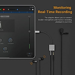 Cubilux USB C to TRS Microphone Adapter with Headphone Jack, Type C to 3.5mm MIC Audio Splitter Compatible with Samsung S21/S20 Note 20/10 Tab S7/S6, MacBook New USB C iPad 10/iPad Pro/Air 5 4/Mini 6
