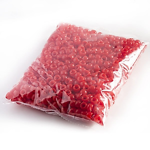 1000 Pcs Acrylic Red Pony Beads 6x9mm Bulk for Arts Craft Bracelet Necklace Jewelry Making Earring Hair Braiding (RED2)