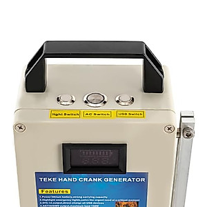 Hand Crank Generator with USB Charger 120W Outdoor Travel Camping Portable Emergency Power Supply Phone Charger USB Charging Generator Generation Storage