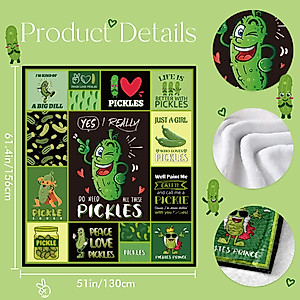 Pickle Blanket Gifts for Pickle Lovers - Funny Dill Pickle Gifts, Pickle Lover Gifts, Pickle Gift for Kids Women Girl, Super Soft Lightweight Cozy Pickle Blanket for Bed Couch Sofa Decor 50"×60"
