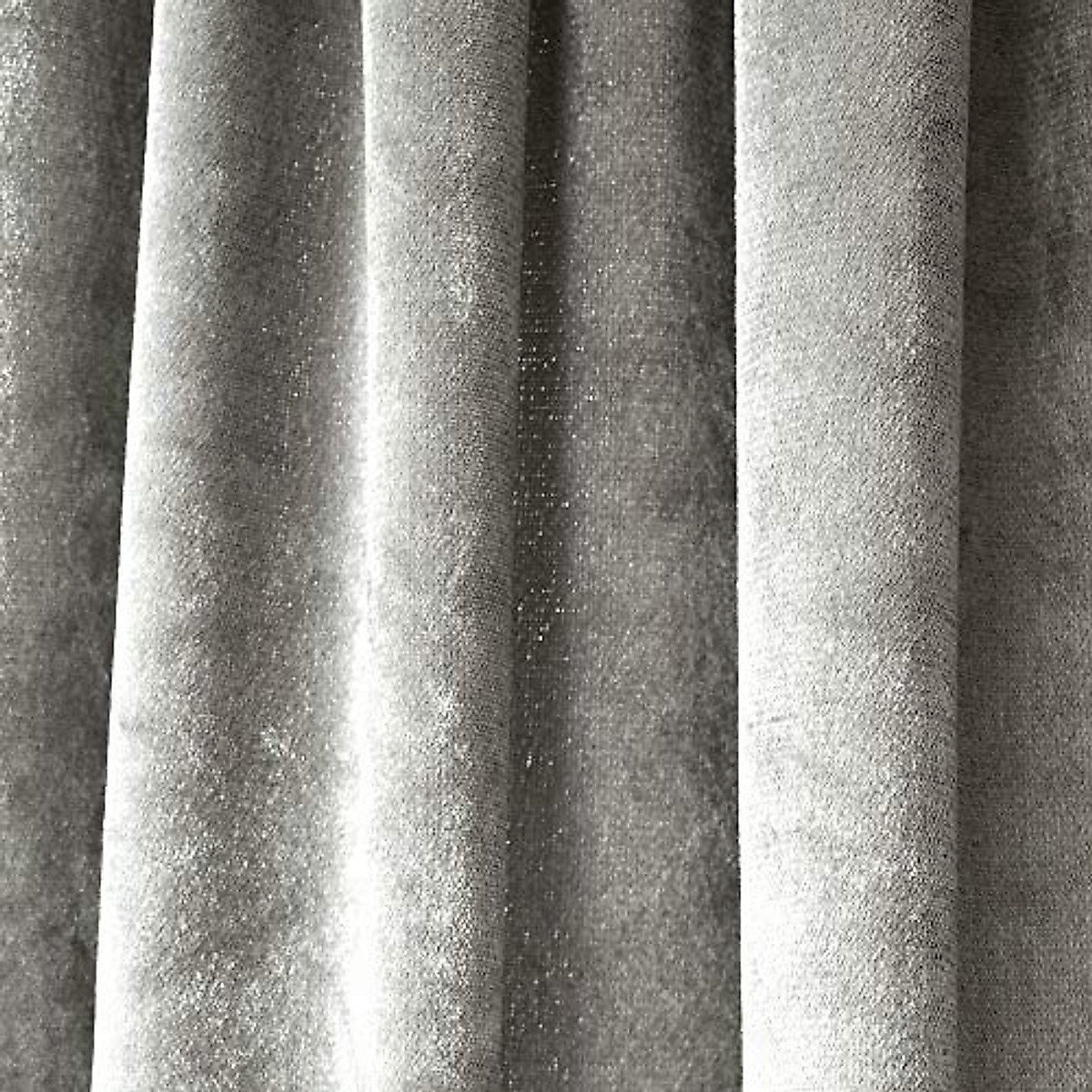 Lush Decor, Silver Velvet Dream Solid Color Luxury Shimmery Window Curtain Panel Set (Pair), 84” x 40