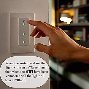 Smart Light Switch, Triple switches WiFi Smart Switch Button, Compatible with Alexa and Google Home, Remote Control with Timing Funtion, No Hub Required,Smart Life APP Provides Control from Anywhere