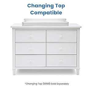 Delta Children Haven 6 Drawer Dresser with Interlocking Drawers - Greenguard Gold Certified, White