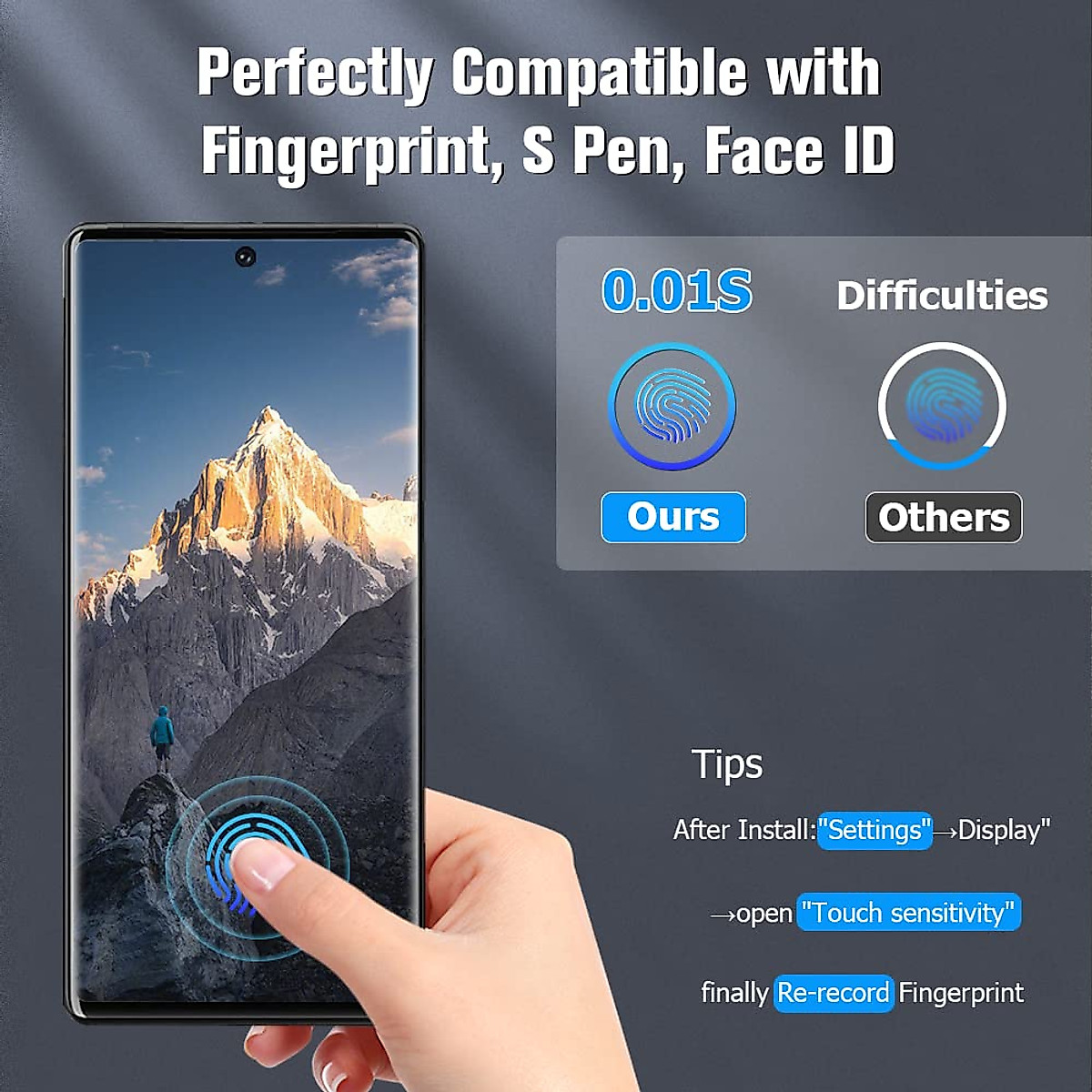 [2+2 Pack] For Google Pixel 7 Pro 5G Glass Screen Protector with Camera Lens Protector, HD Clear 9H Tempered Glass Scratch Resistant, 3D Curved, Ultrasonic Fingerprint Unlock, Bubble-Free (6.7 Inch)