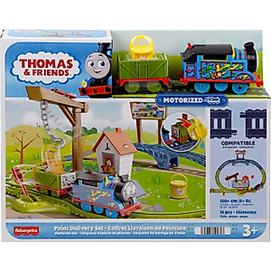 ​Thomas & Friends Motorized Toy Train Set Paint Delivery with Thomas & Troublesome Truck for Pretend Play Preschool Kids Ages 3+ Years