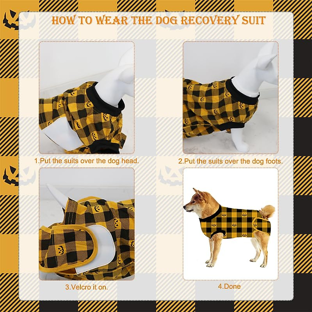 Mairbero Dog Surgery Recovery Suit Female/Male/Neuter,Dog Halloween Christmas Shirt,Suit Substitute E-Collar & Cone Prevent Licking
