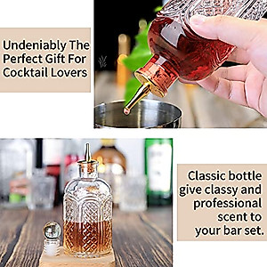 Suprobarware Bitters Bottle - Donatello Bitter Bottle for Cocktail, 8oz / 240ml, Glass Dashes Bottle with Stainless Steel Dasher Top