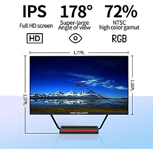 All-in-One PC All-in-one Desktop Computer PC 23.8inch All-in-One PC with Core i7 16GB RAM 512GB SSD, 360°Adjustable Webcam, Charging Panel, All-in-one PC Supporting Dual-Band WiFi, Bluetooth 4.2,Black