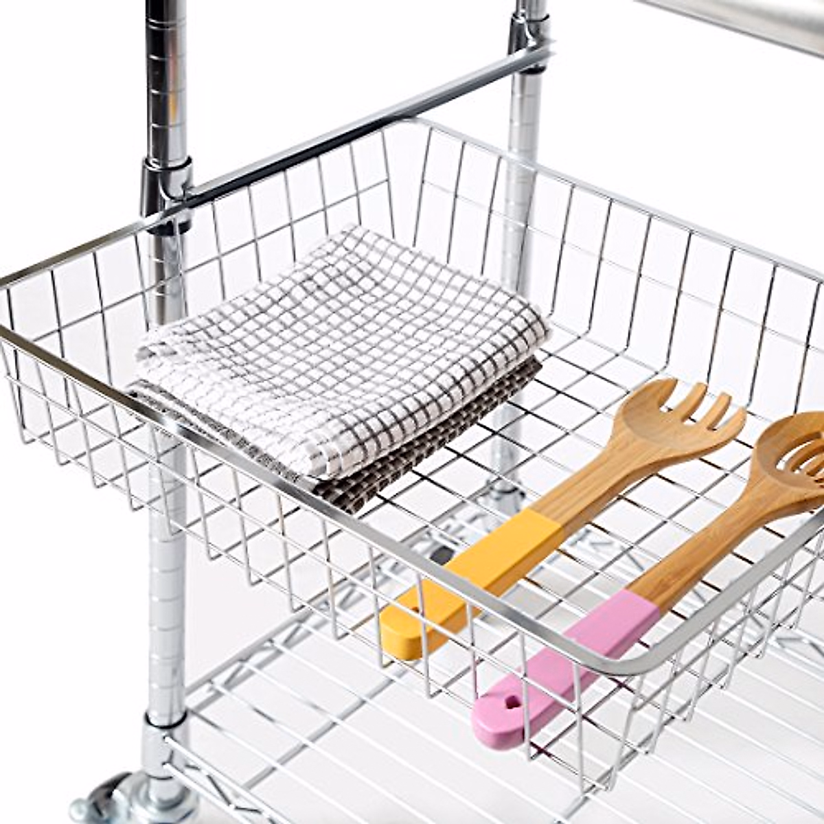 Seville Classics NSF Commercial Stainless Steel Top Work Table Island Utility Cart Prep Station, 78 for Restaurant, Kitchen, Warehouse, Garage, Hotel, Home, 55 Steel, 24" W x 20" D x 36" H