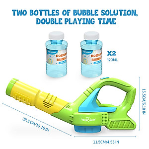 EagleStone Bubble Leaf Blower for Toddlers, Kids Bubble Blower Machine W/ Refill Solution, Bubble Mower Bubble Toys, Outside Outdoor Play Toys for Age 3-5 Age Boys Girls, Summer Toy, Party Favors