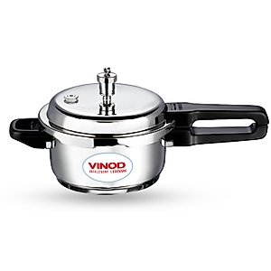 Vinod V-5L Stainless Steel Sandwich Bottom Pressure Cooker, 5-Liter,Silver,Medium