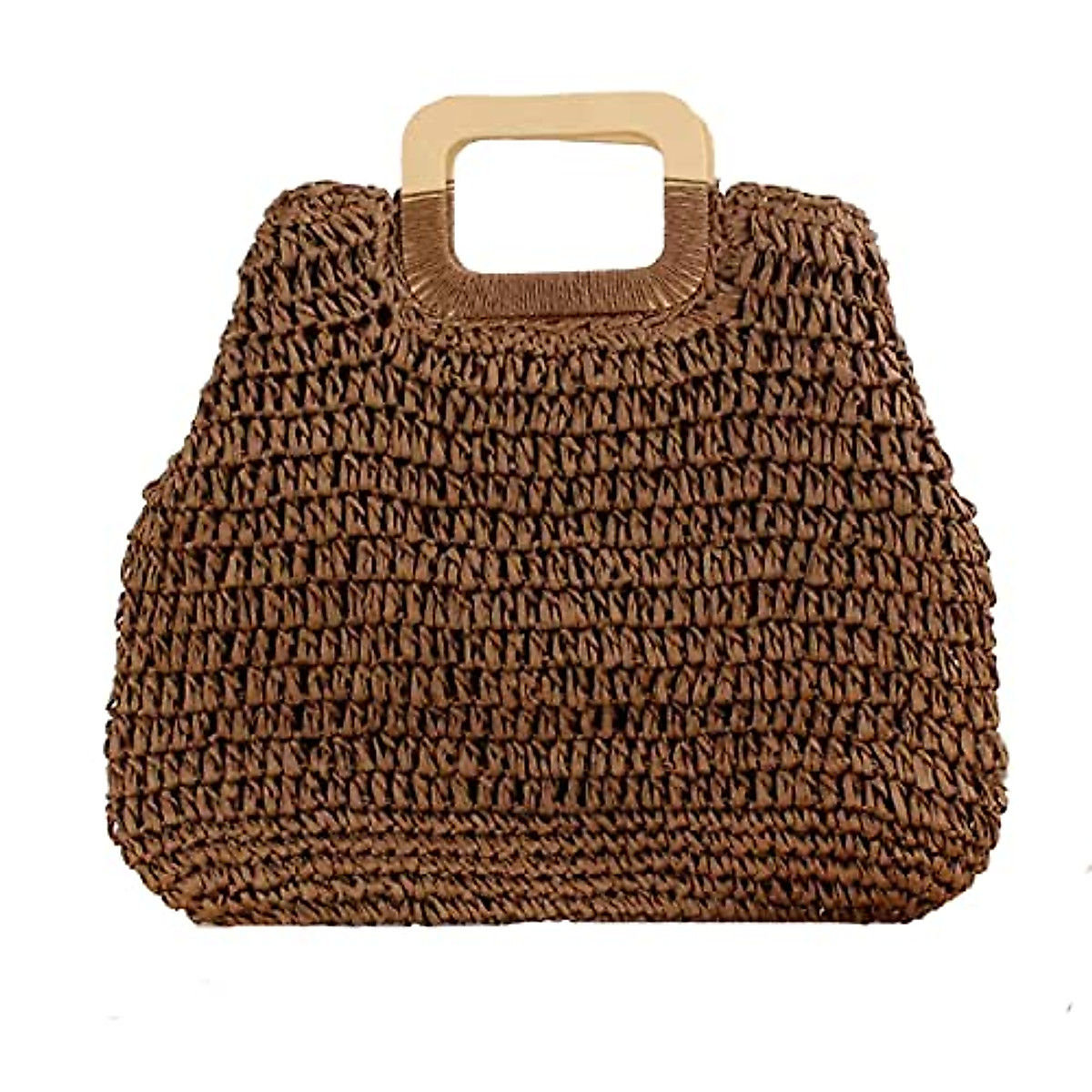 Straw Beach Bag,Women Hobo Summer Woven Large Handbags Straw Tote Bag (Brown)