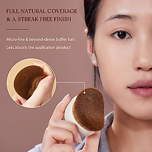 Jessup Makeup Brush, Foundation Brush Flat Top Kabuki Brush for Face Blush Liquid Powder Foundation Brush for Blending Buffing Stippling with Gift Box, Light Gray SF002