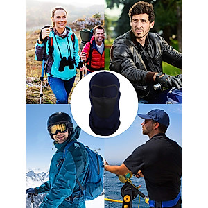 Blulu 4 Pieces Balaclava Full Face Mask Winter Windproof Balaclava Neck Sun Protection Breathable Face Cover(Solid Colors)