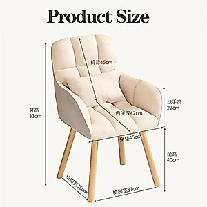 Armchair Fabric Lounge Accent Chair 360° Swivel Dining Chairs Velvet Upholstered Desk Chairs Ergonomic Office Chair with Arms and Wood Legs,Mid Century Modern Chair (Color : Green)