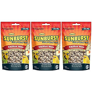 Higgins 3 Pack of Sunburst Millet Bits for Small Birds, 1 Ounce Each