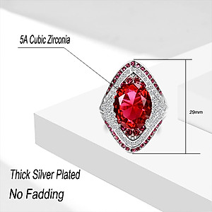 Gem Rings for Women Teen Girls,Thick Silver Plated Oval Round Square Emerald Moonstone Cubic Zirconia Solitaire Rings,Womens Wedding Engagement Gemstone Turkish Rings, silver, Agate