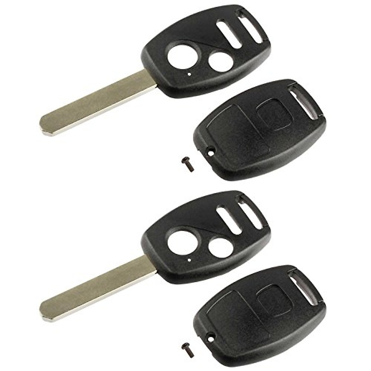 Key Fob Keyless Entry Remote Shell Case & Pad fits Honda 2007-2008 Fit / 2005-2010 Odyssey / 2005-2008 Pilot / 2006-2014 Ridgeline, Set of 2