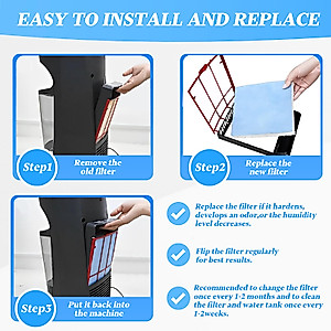 getalong HFT600 Replacement Wick Humidifier Filter Compatible for Honeywell HEV615, HEV620,HFT600, HFT600T, HFT600PDQ Humidifier, HFT600 Replacement Wicking T, 4Pack (Blue)