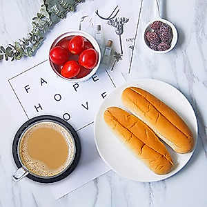 Ouzoustate Coasters for Drinks Set of 6,Silicone Coasters for Coffee Table with Holder,Thickened,Easy to Clean,Non-Slip for Wooden Table,Bar,Fits Any Size of Cup (Black)