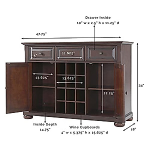 Crosley Furniture Alexandria Wine Buffet/Sideboard - Vintage Mahogany