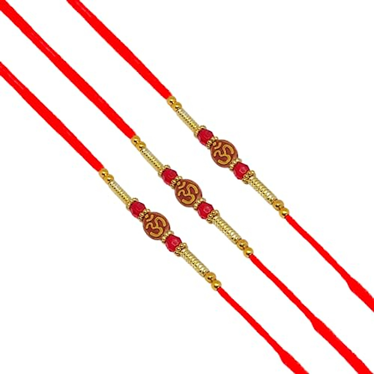 JAGMOR Rakhi Threads, Set of 3 OM Rakhi for Brother, Rakhi Bracelet for Brothers, Rakhi Thread, Bhai Rakhi, Bro Rakhi