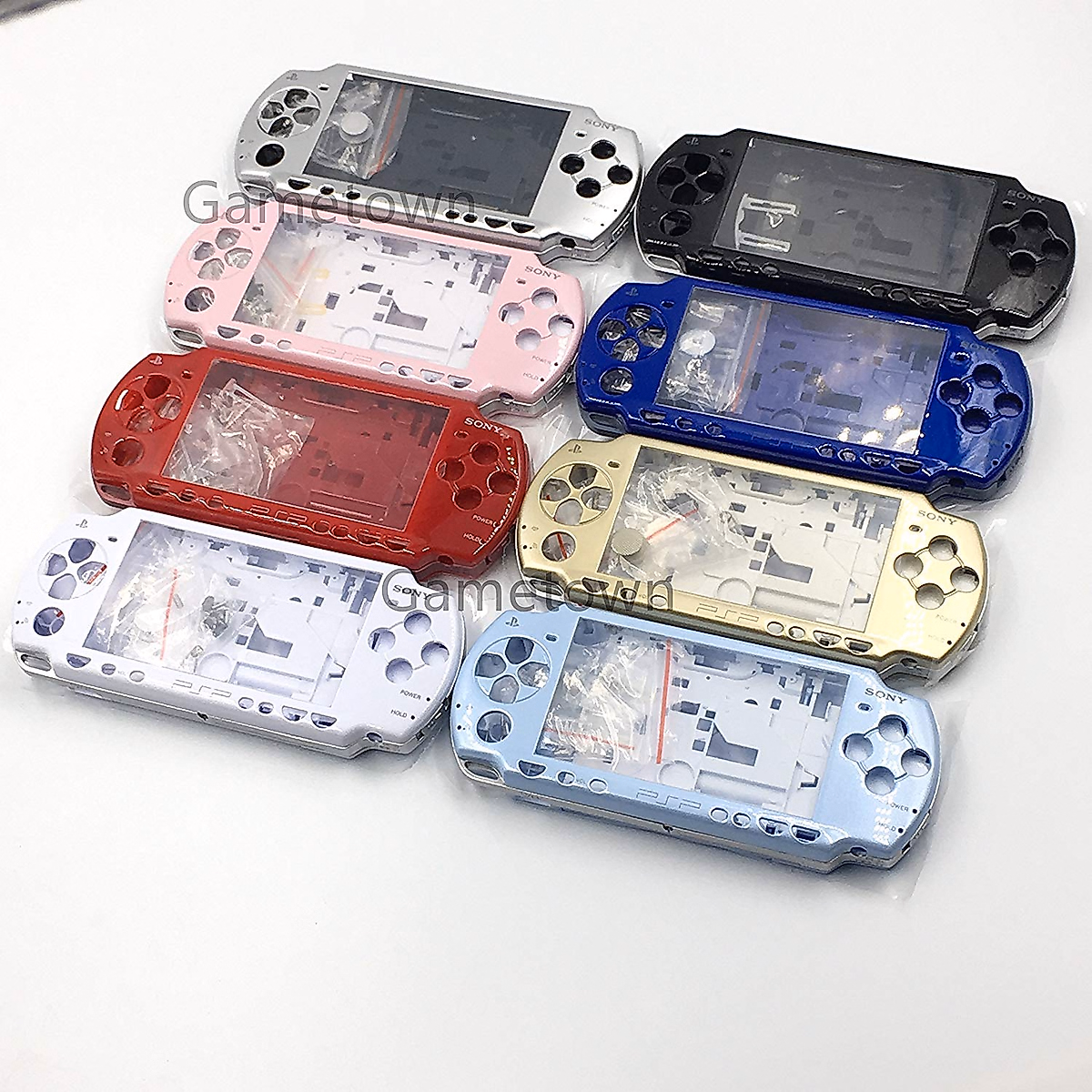 New Replacement Sony PSP 2000 Console Full Housing Shell Cover with Buttons Set -Silver.