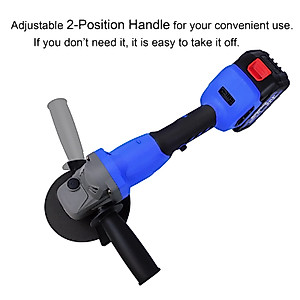 21V Cordless Grinder Kit, 4-1/2" Blade,10000 RPM Brushless Motor Cordless Angle Grinder w/ 2-Position Handle, 3.0Ah Battery Grinder & Quick- Charger, Cutting and Grinding Wheels