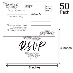 EKSPLODI 50 RSVP Cards, RSVP Postcards, Response Card, Blank RSVP Reply, RSVP for Wedding, Rehearsal Dinner, Baby Shower, Bridal Shower, Birthday, Engagement, Bachelorette Party Invitations.