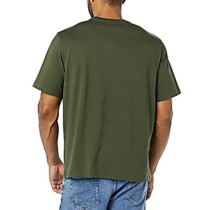 Amazon Essentials Men's Regular-Fit Short-Sleeve Crewneck Pocket T-Shirt, Pack of 2, Black/Olive, Large