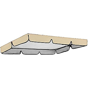 GBEN Replacement Porch Patio Swing Top Cover Canopy Outdoor Replaceable Swing Canopy Cloth Waterproof Swing Ceiling Replacement Cover for Outdoor 22.6.21 (Color : Beige, Size : 249x185x18cm/98x73x7)
